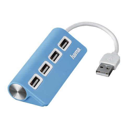 Hama USB 2.0 Hub 1:4, Bus Powered, Μπλέ | allSmart
