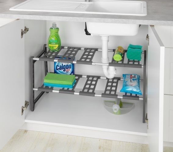 Wenko Βάση Οργάνωσης Κουζίνας Πλαστική σε Γκρι Χρώμα 276801121 | allSmart