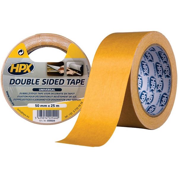 HPX ΤΑΙΝΙΑ ΔΙΠΛΗΣ ΟΨΕΩΣ ΜΟΚΕΤΩΝ ΜΕ ΕΝΙΣΧΥΣΗ 50mm x 25m | allSmart