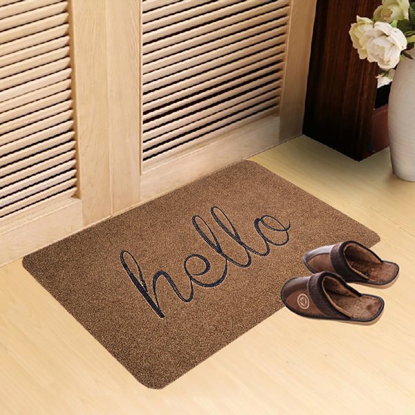 Πατάκι εισόδου hello HUH-0073 αντιολισθητικό 60 x 90cm καφέ | allSmart