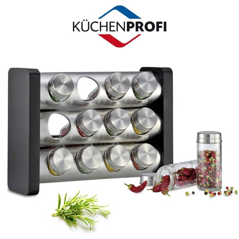 Kuechenprofi Σταντ για 12 Μπαχαρικά Ξύλινο Μαύρο 29,5Χ22Χ12cm | allSmart