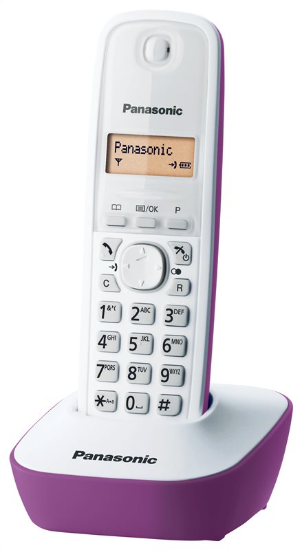 Panasonic Ασύρματο Τηλέφωνο KX-TG1611GRF Λευκό Μωβ | allSmart