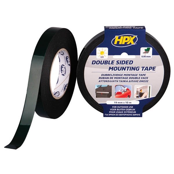 HPX ΤΑΙΝΙΑ ΔΙΠΛΗΣ ΟΨΗΣ ΜΑΥΡΗ 19mm x 10m | allSmart
