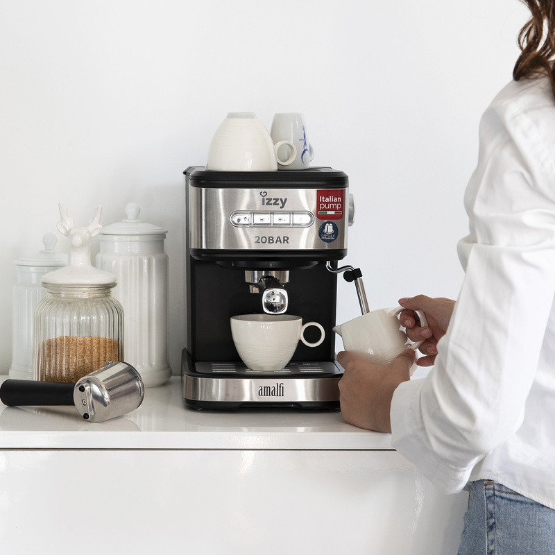 Izzy Μηχανή Espresso 1000W Πίεσης 20bar Amalfi με δοχείο 1.5lt | allSmart