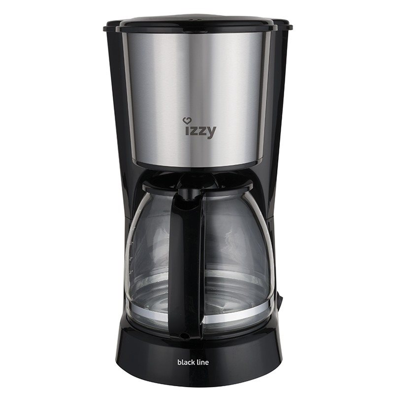 Izzy Καφετιέρα Φίλτρου με Γυάλινη Κανάτα 1.2lt 1000W Silver Black Line ...